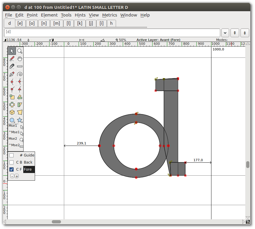 Design With FontForge: Completing the Lower Case